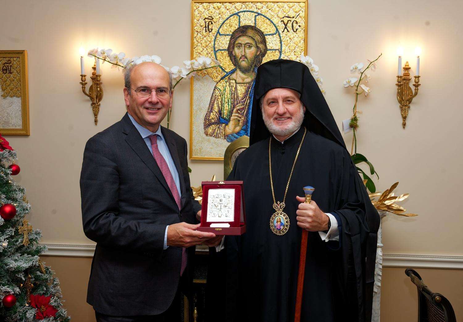 Abp. Elpidophoros welcomes Deputy Prime Minister Kostis Hatzidakis to ...